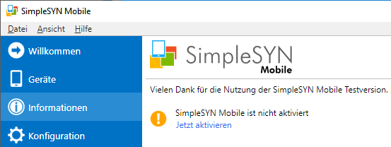 SimpleSYN - Aktivierung