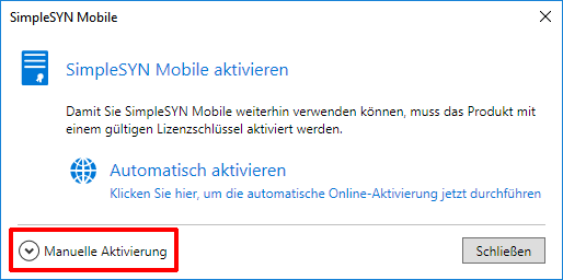 SimpleSYN - Aktivierung
